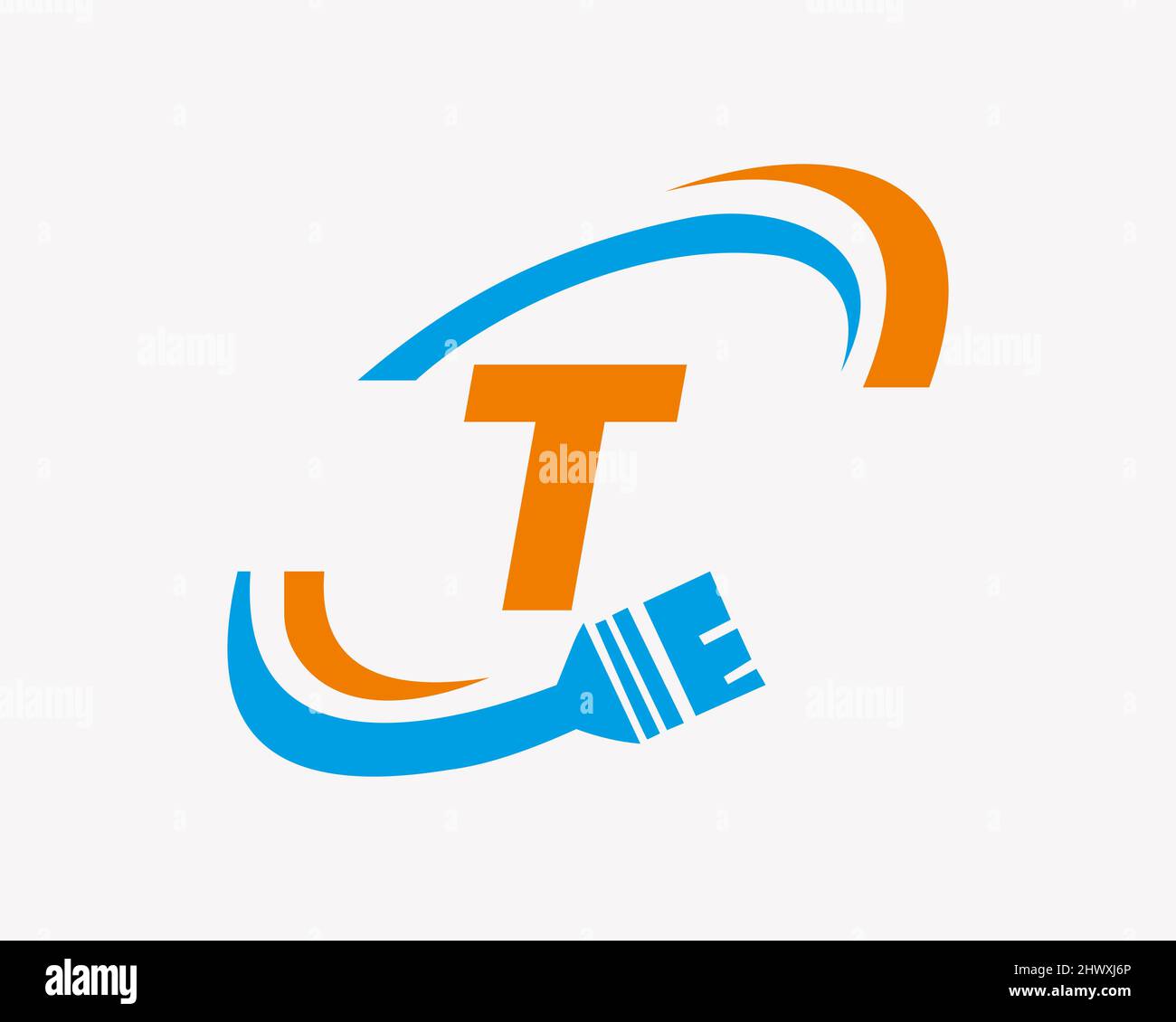 Paint logo with T letter concept. T letter House Painting Logo Design ...