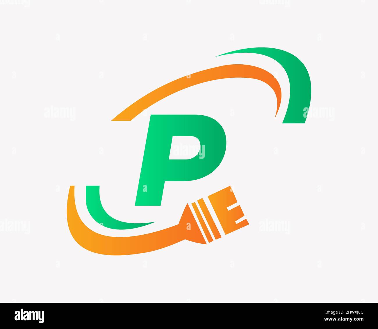 Paint logo with P letter concept. P letter House Painting Logo Design ...