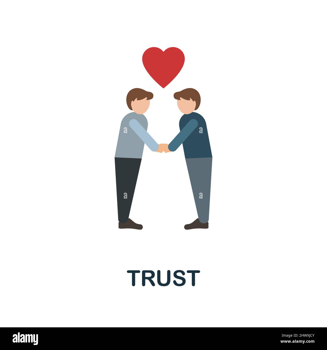 Trust flat icon. Colored element sign from company value collection ...