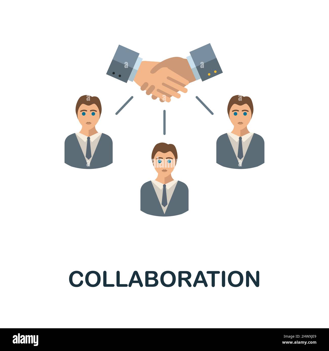 Collaboration Icon Collaboration Flat Icon. Colored Element Sign From