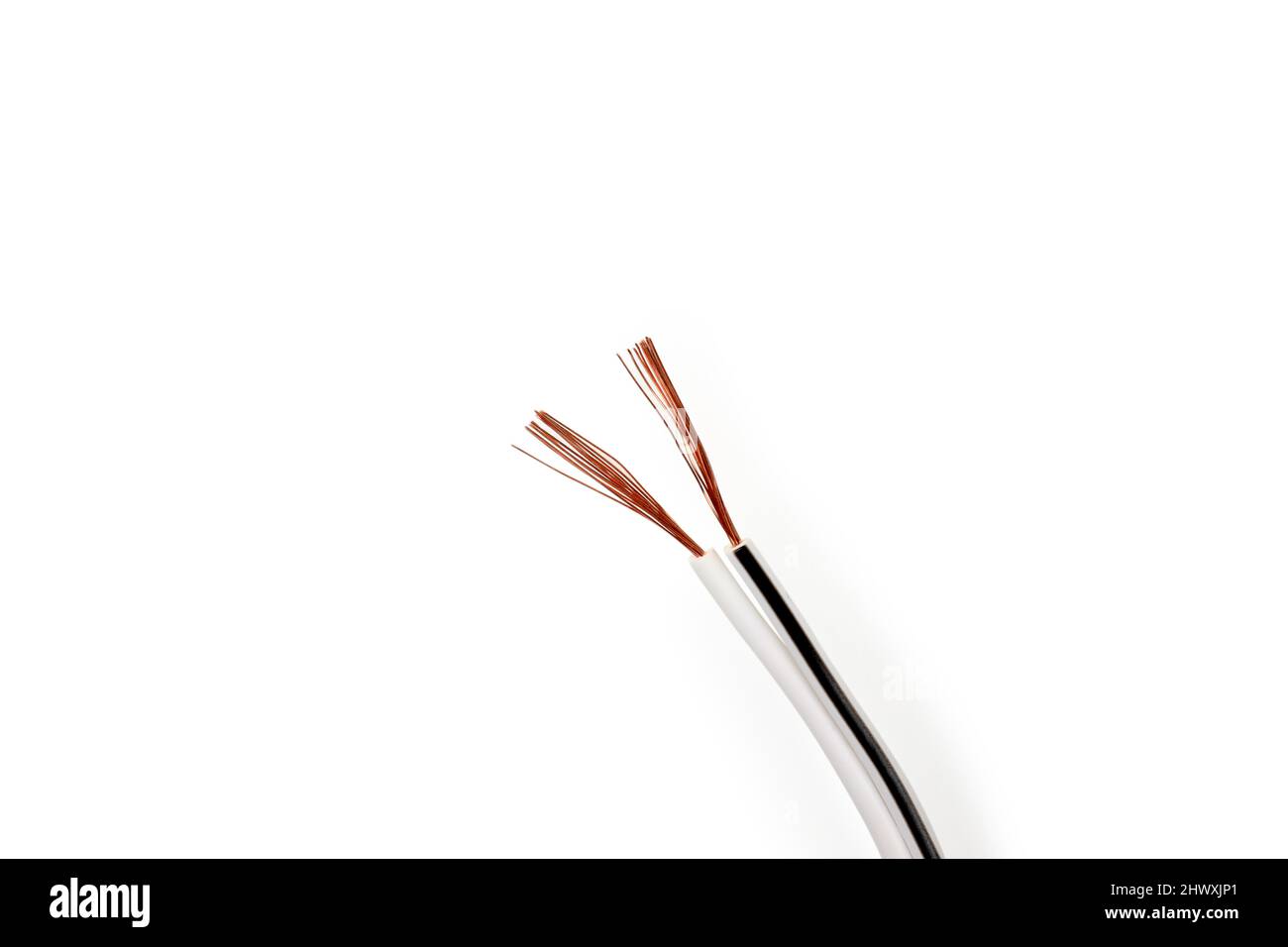 Copper wire isolated on white background, close up Stock Photo - Alamy