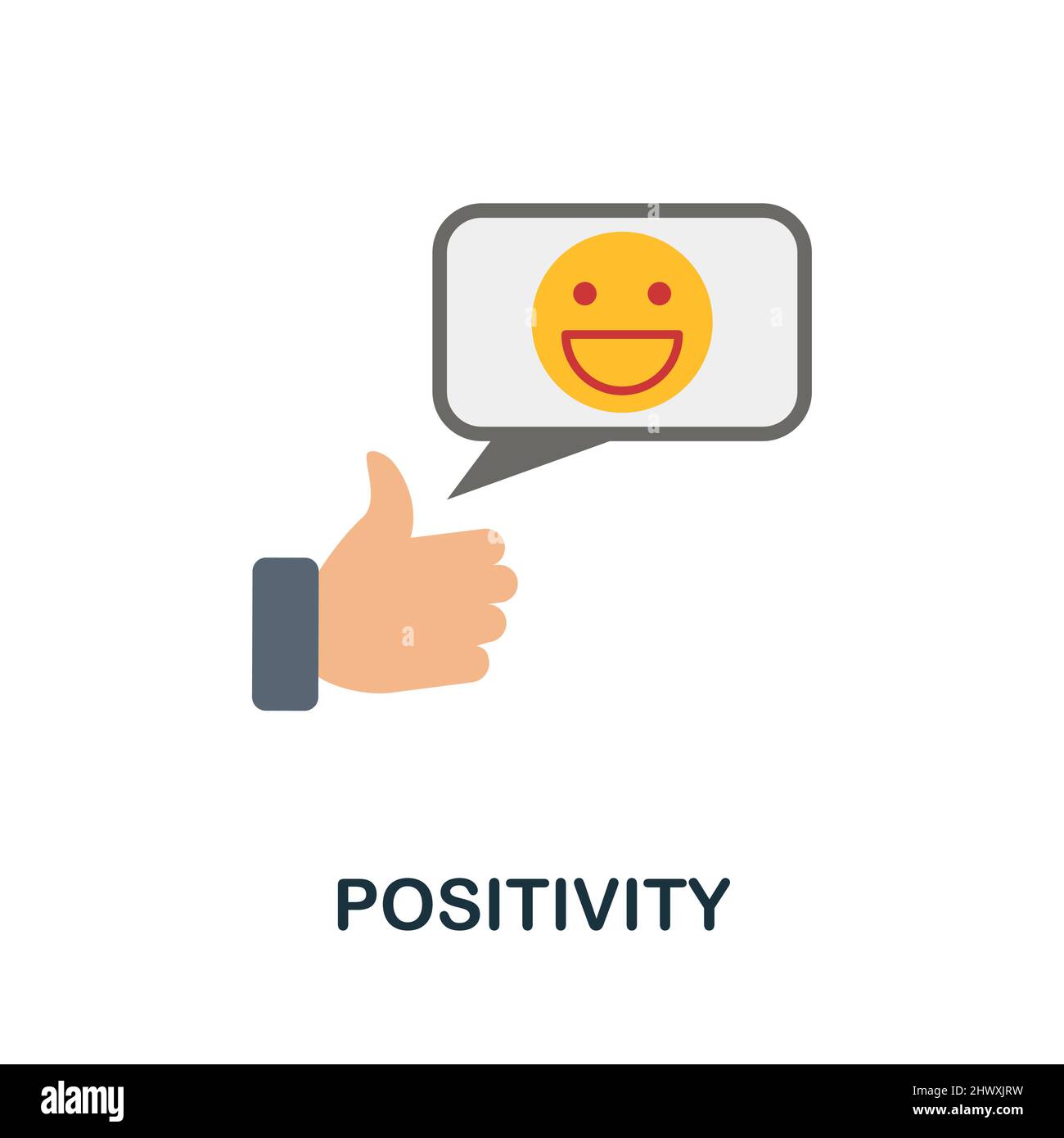 Positivity flat icon. Colored element sign from company value ...