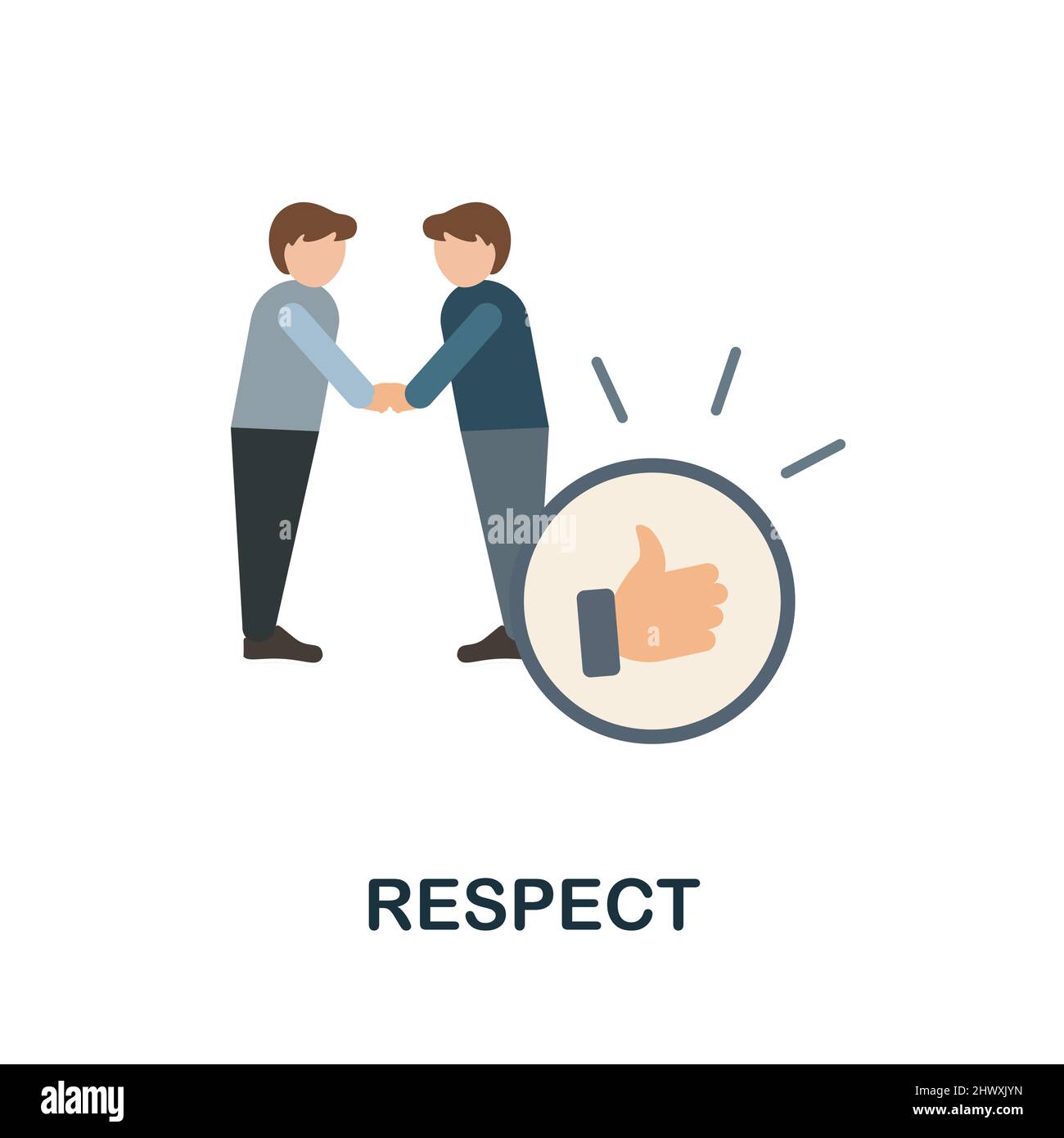 Respect flat icon. Colored element sign from company value collection ...