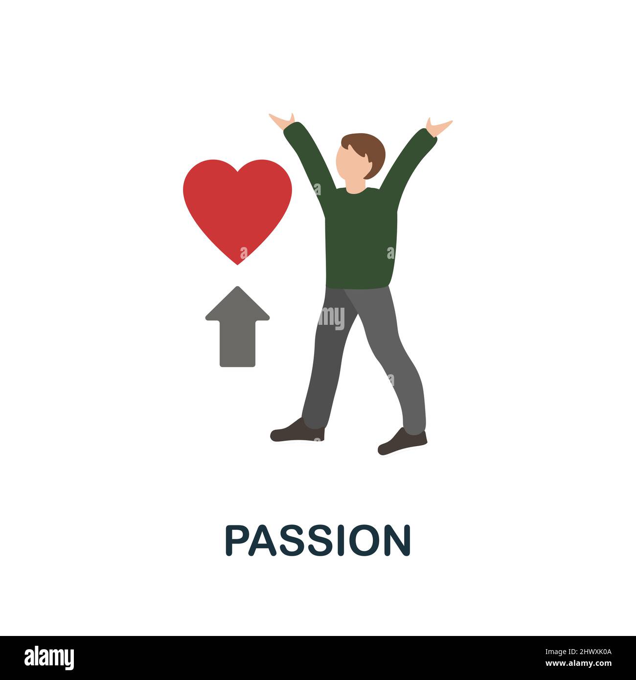 Passion flat icon. Colored element sign from company value collection ...