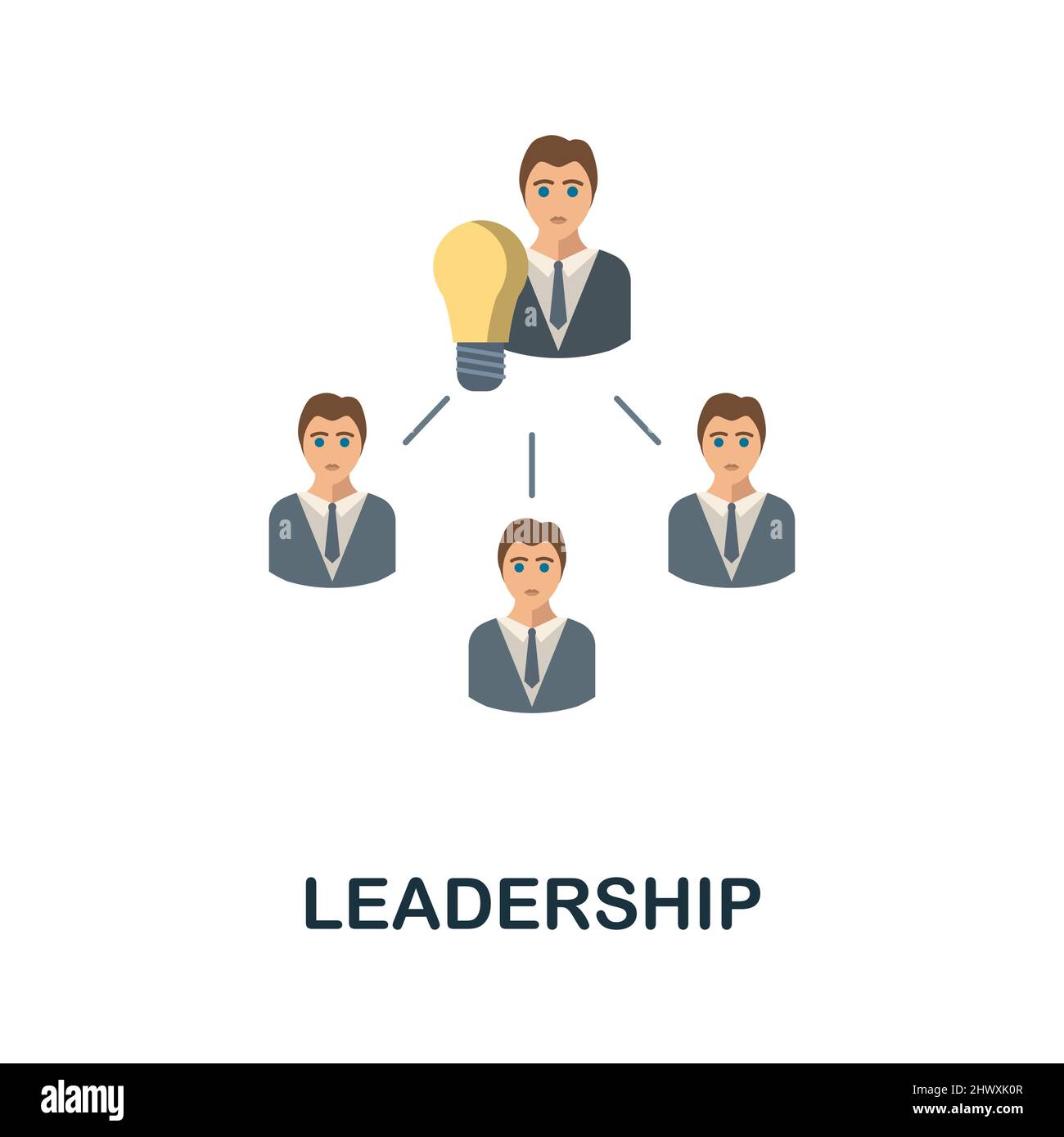 Leadership flat icon. Colored element sign from company value ...