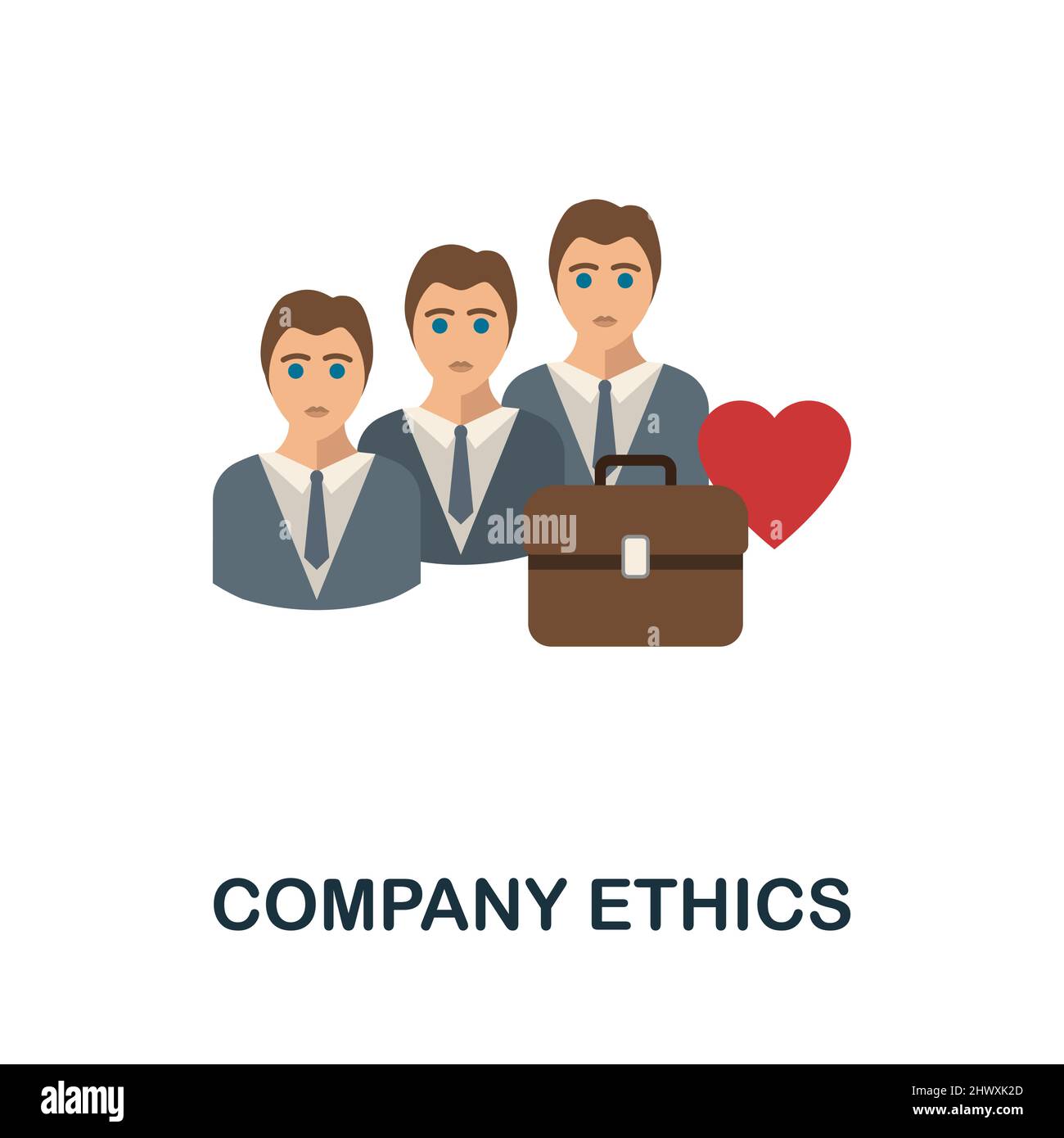 Company Ethics flat icon. Colored element sign from company value ...