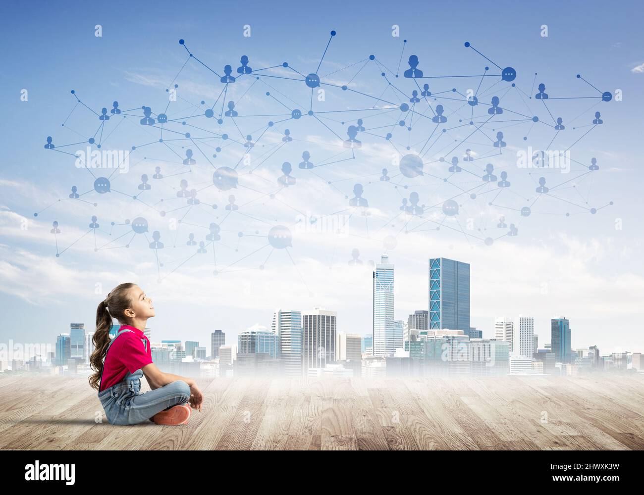 Concept of social wireless connection and internet use for ...