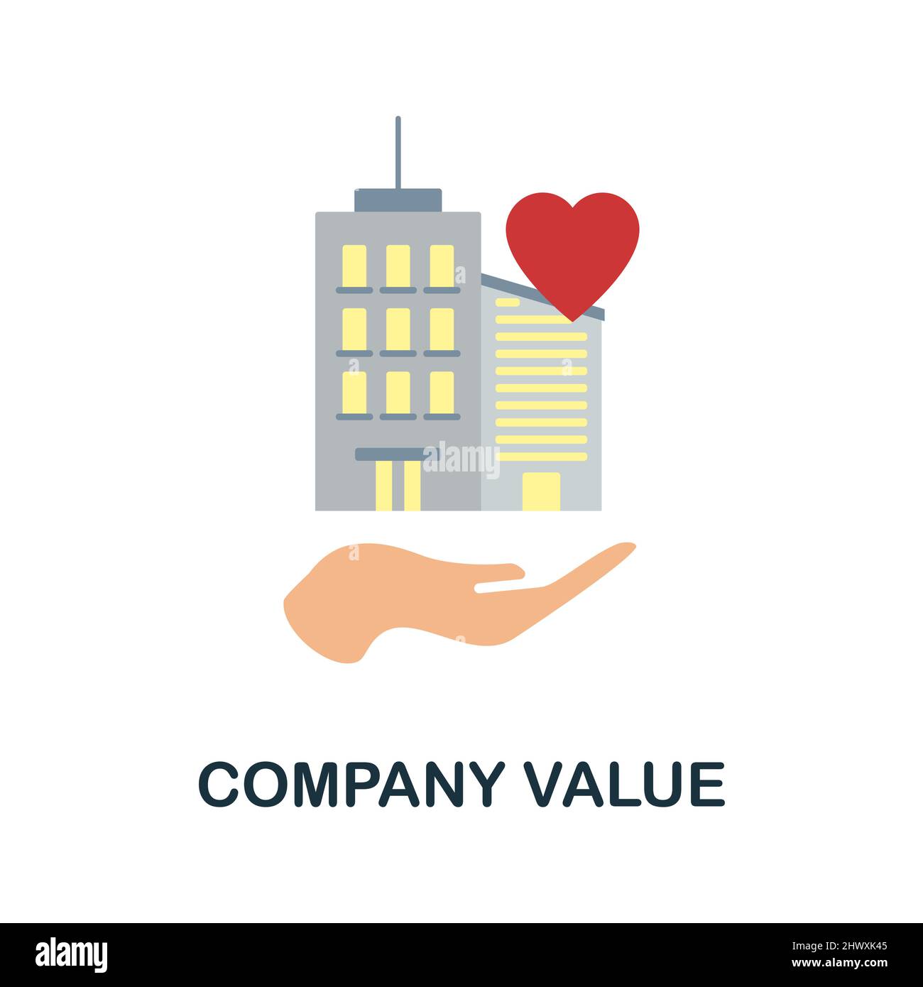 Company Value flat icon. Colored element sign from collection. Flat ...