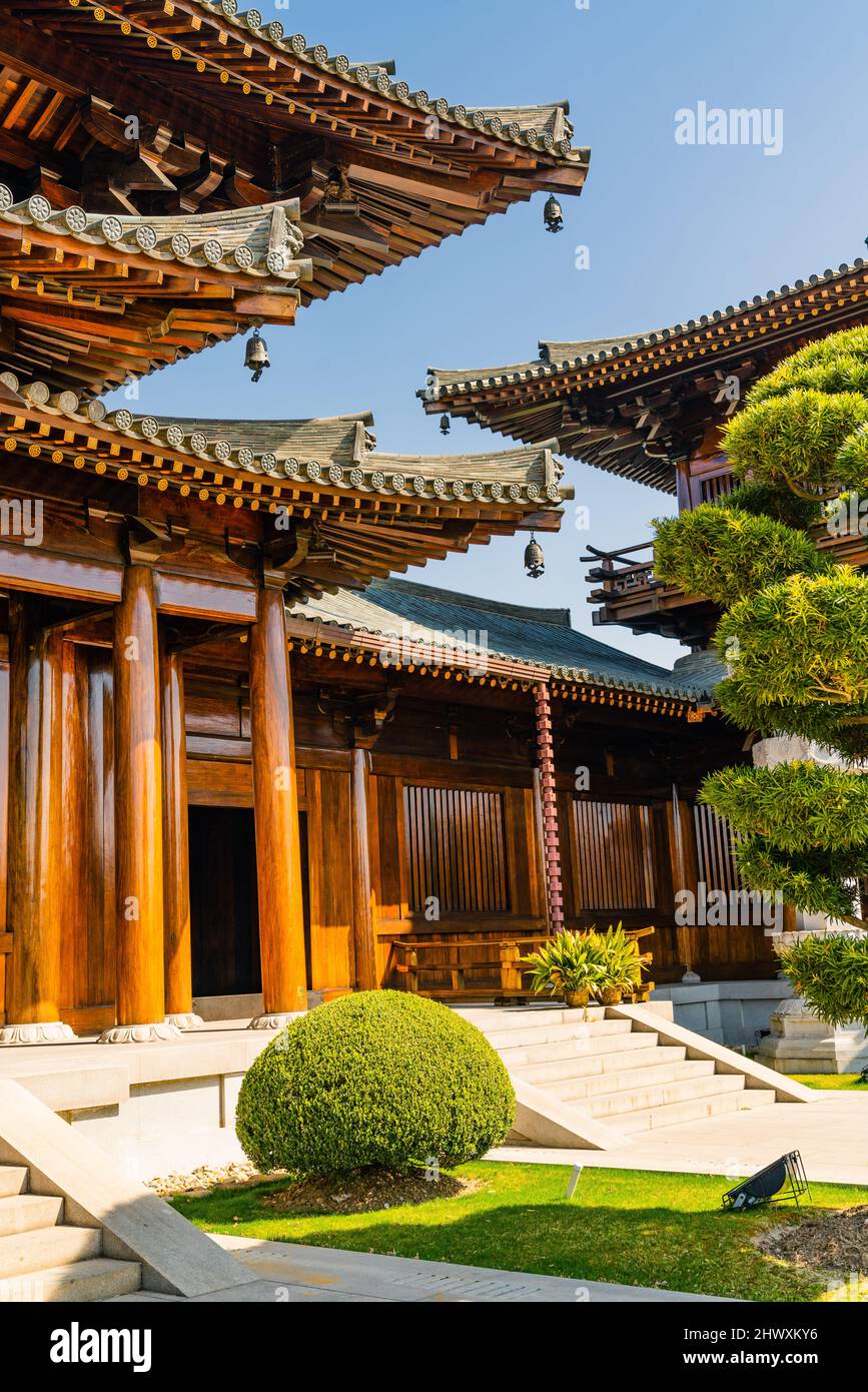 Detail View Of The Ancient Chinese Wooden Architecture At A Temple In