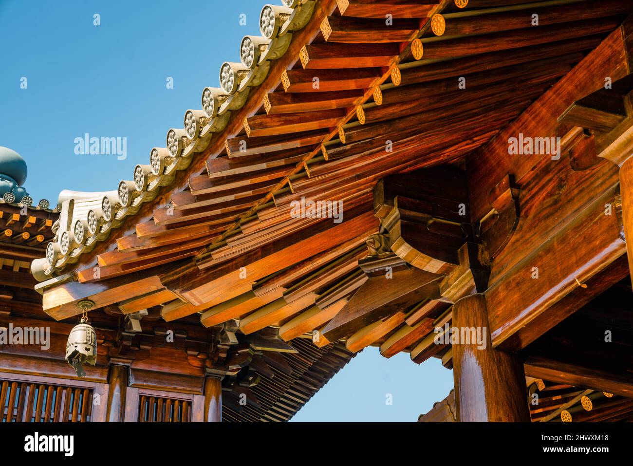 Detail View Of The Ancient Chinese Wooden Architecture At A Temple In