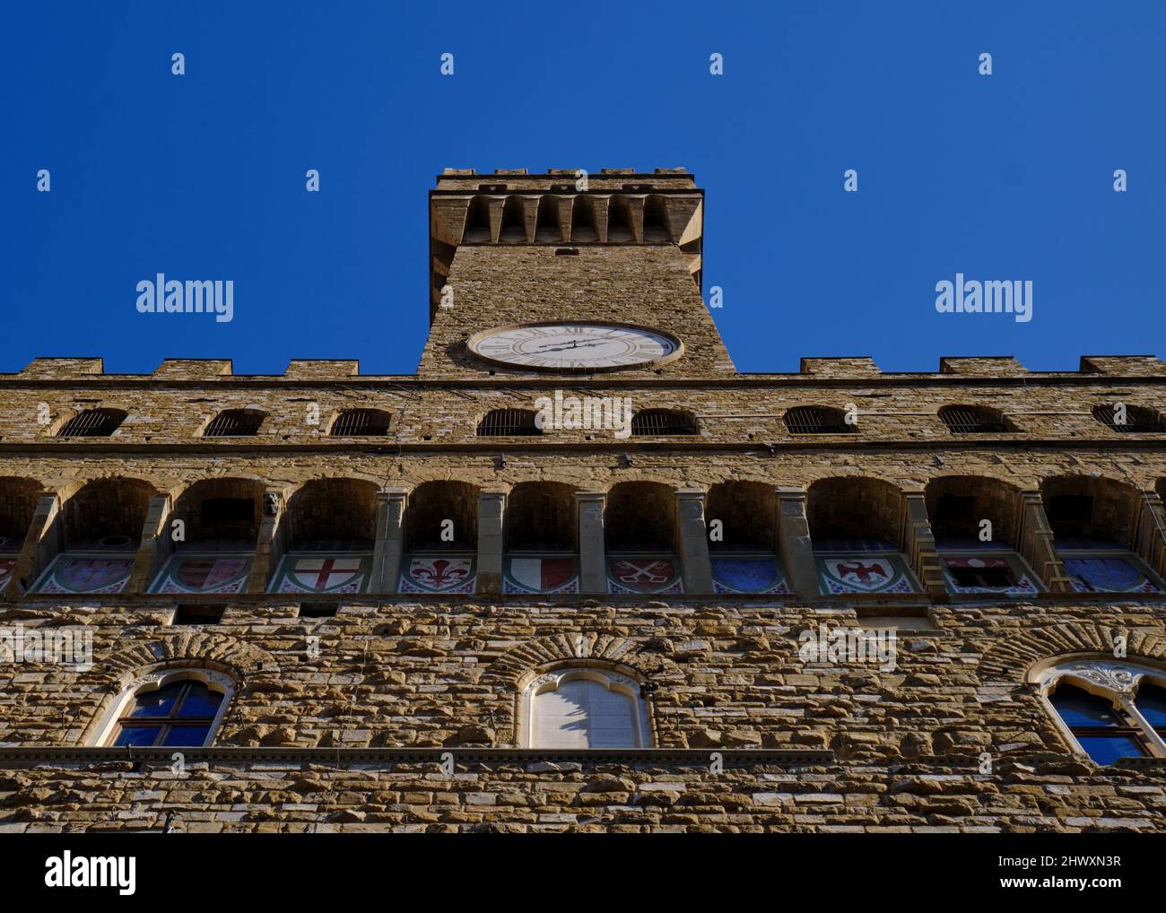 clock tower of the Palazzo Vecchio in Florence Stock Photo - Alamy
