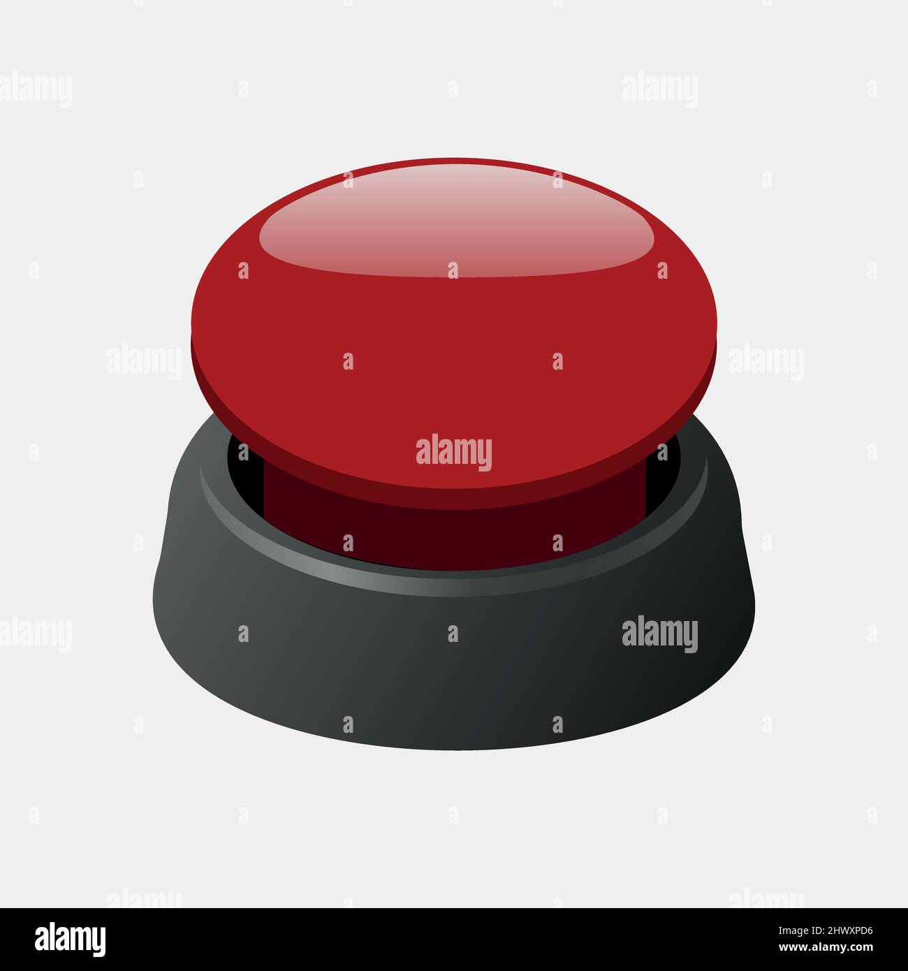Red button, symbol for alert and power, control of nuclear warheads ...