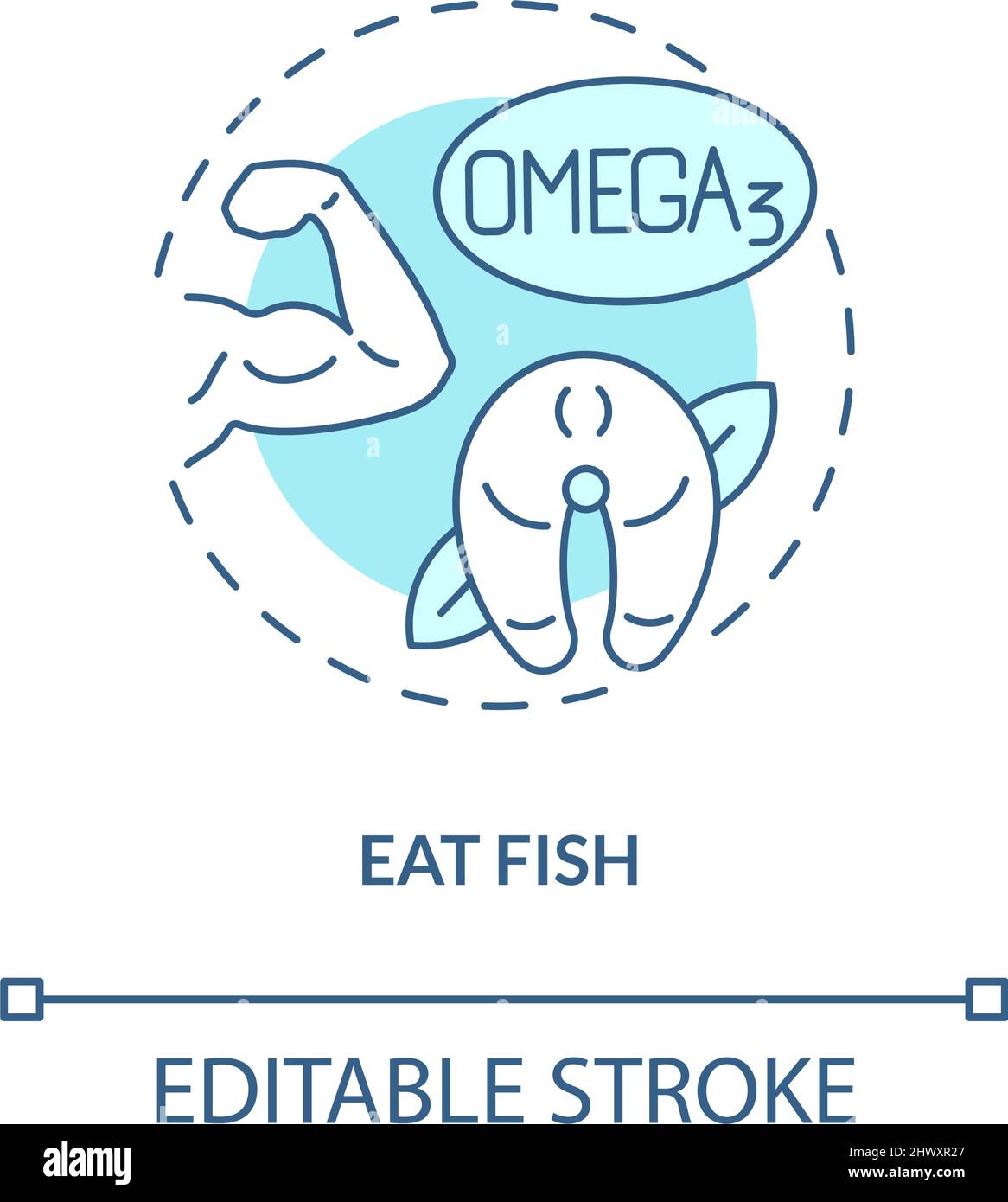 Eat fish turquoise concept icon Stock Vector Image & Art - Alamy