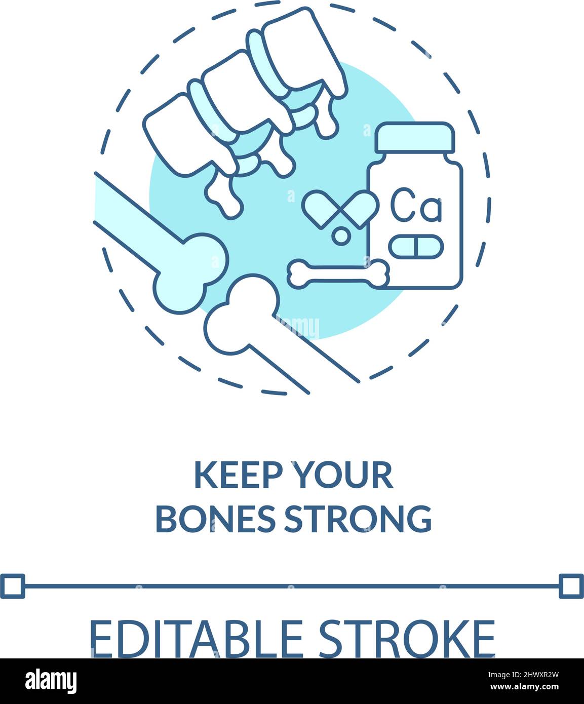 Keep your bones strong turquoise concept icon Stock Vector Image & Art ...