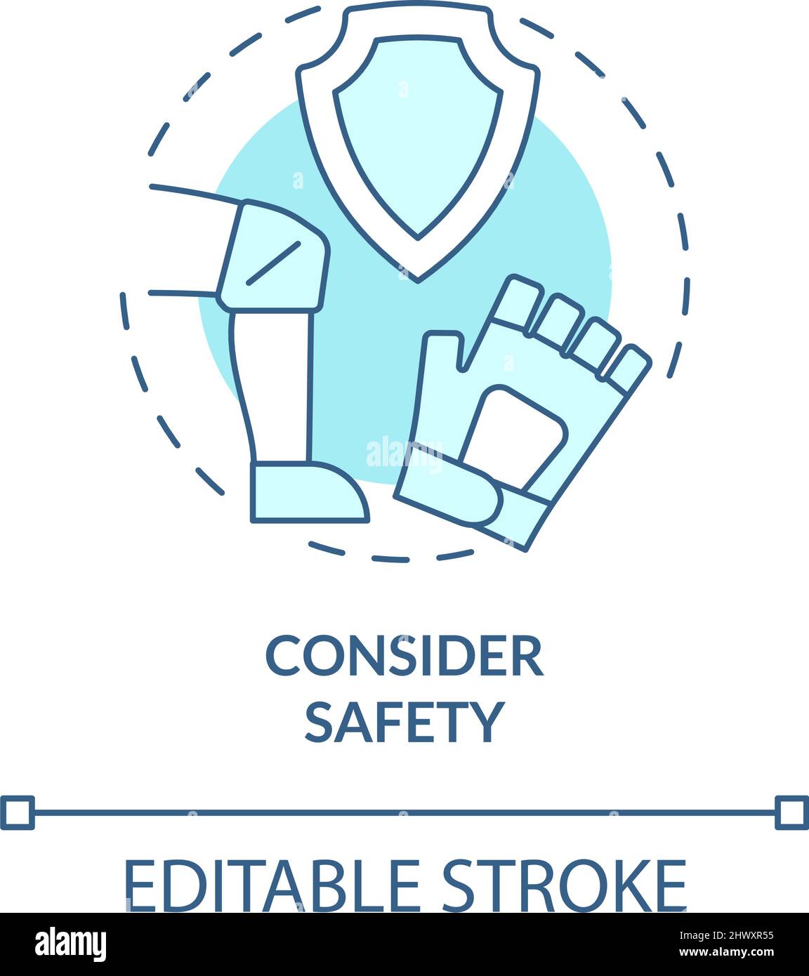 Consider safety turquoise concept icon Stock Vector Image & Art - Alamy