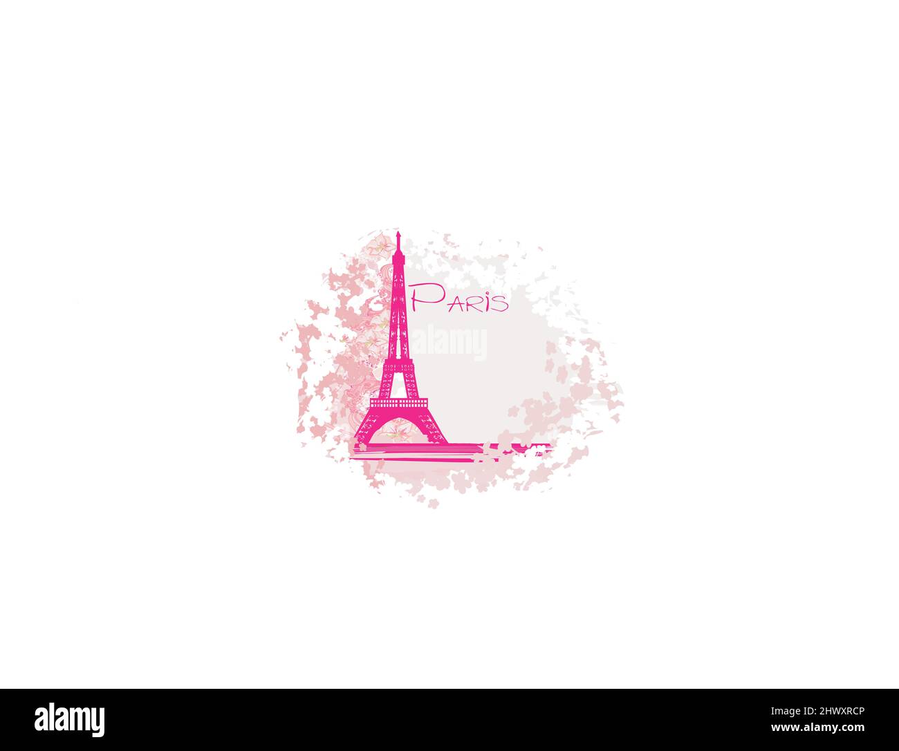 artistic floral banner - eiffel tower in paris Stock Vector Image & Art ...