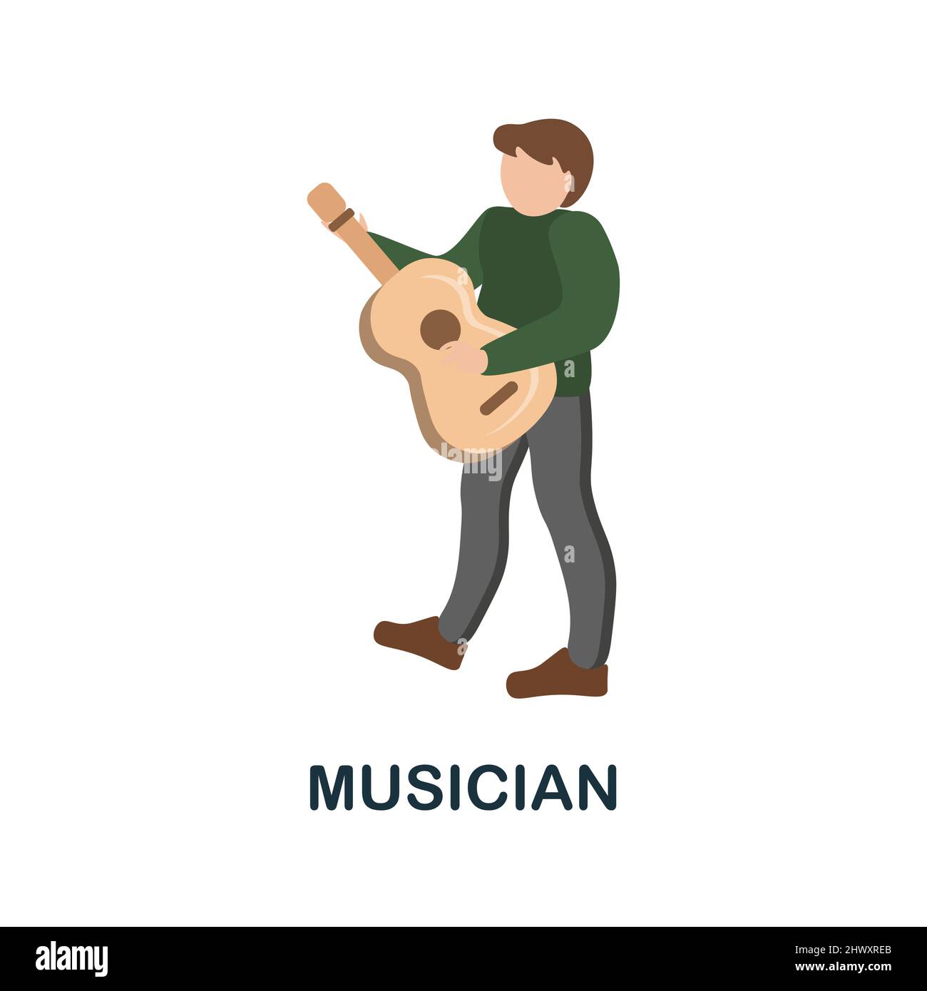 Musician flat icon. Colored element sign from creative professions ...