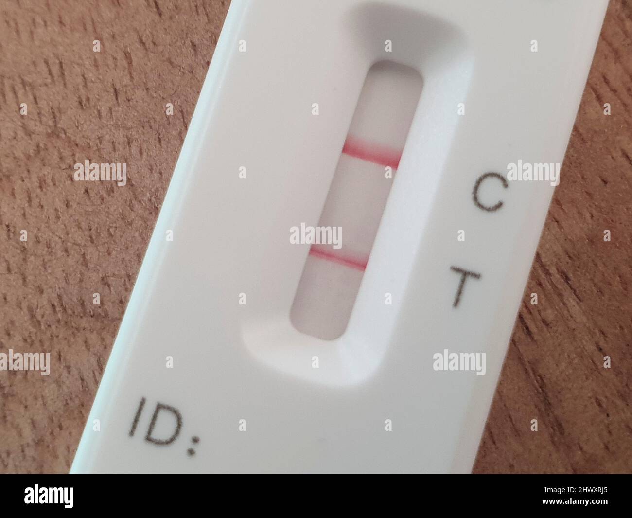 London, UK, 8 March 2022: A positive covid result on a Flow Flex ...
