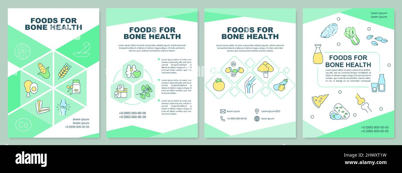 Foods for bone health green brochure template Stock Vector Image & Art ...