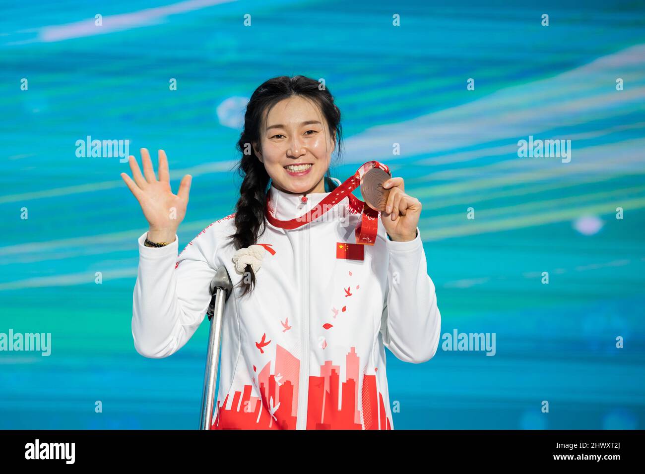 Peking, China. 08th Mar, 2022. Paralympics, Para alpine skiing, women ...