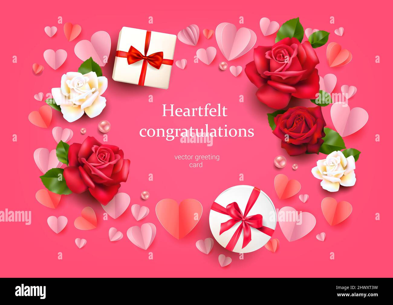 Pink greeting card Stock Vector Image & Art - Alamy