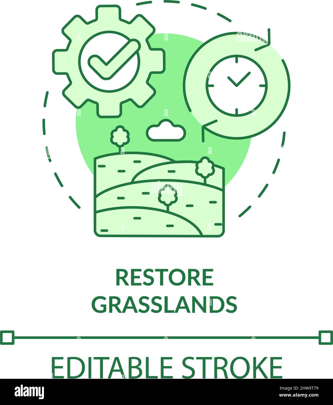 Restore grasslands green concept icon Stock Vector Image & Art - Alamy