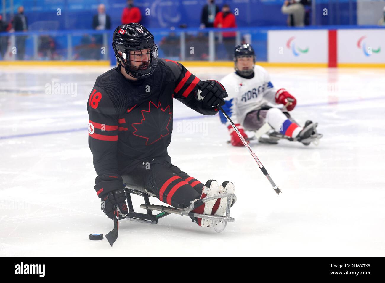 Beijing, China. 8th Mar, 2022. Billy Bridges (CAN) Para Ice Hockey ...