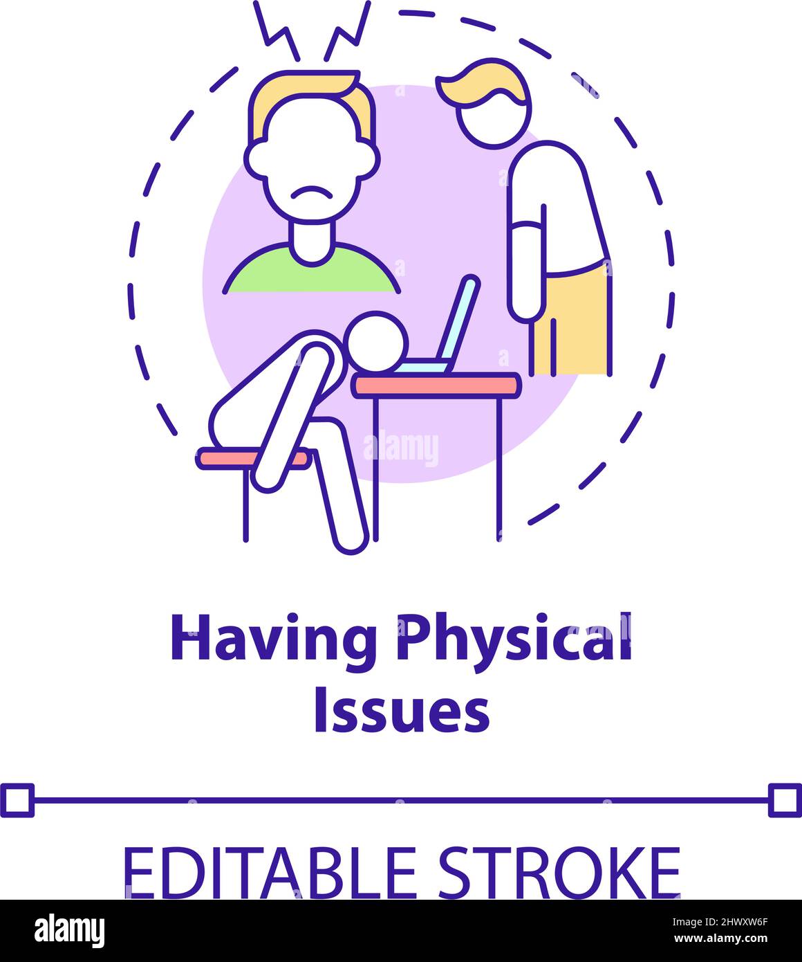 Having physical issues concept icon Stock Vector Image & Art - Alamy