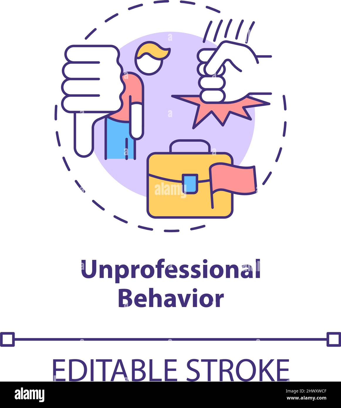 Unprofessional behavior concept icon Stock Vector Image & Art - Alamy
