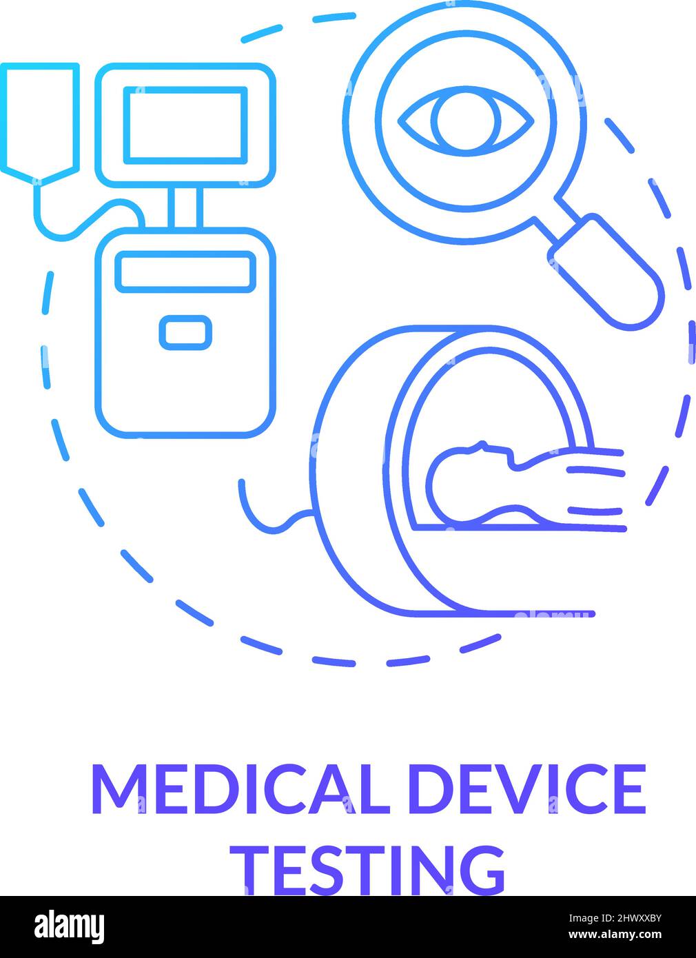 Medical device testing blue gradient concept icon Stock Vector Image ...
