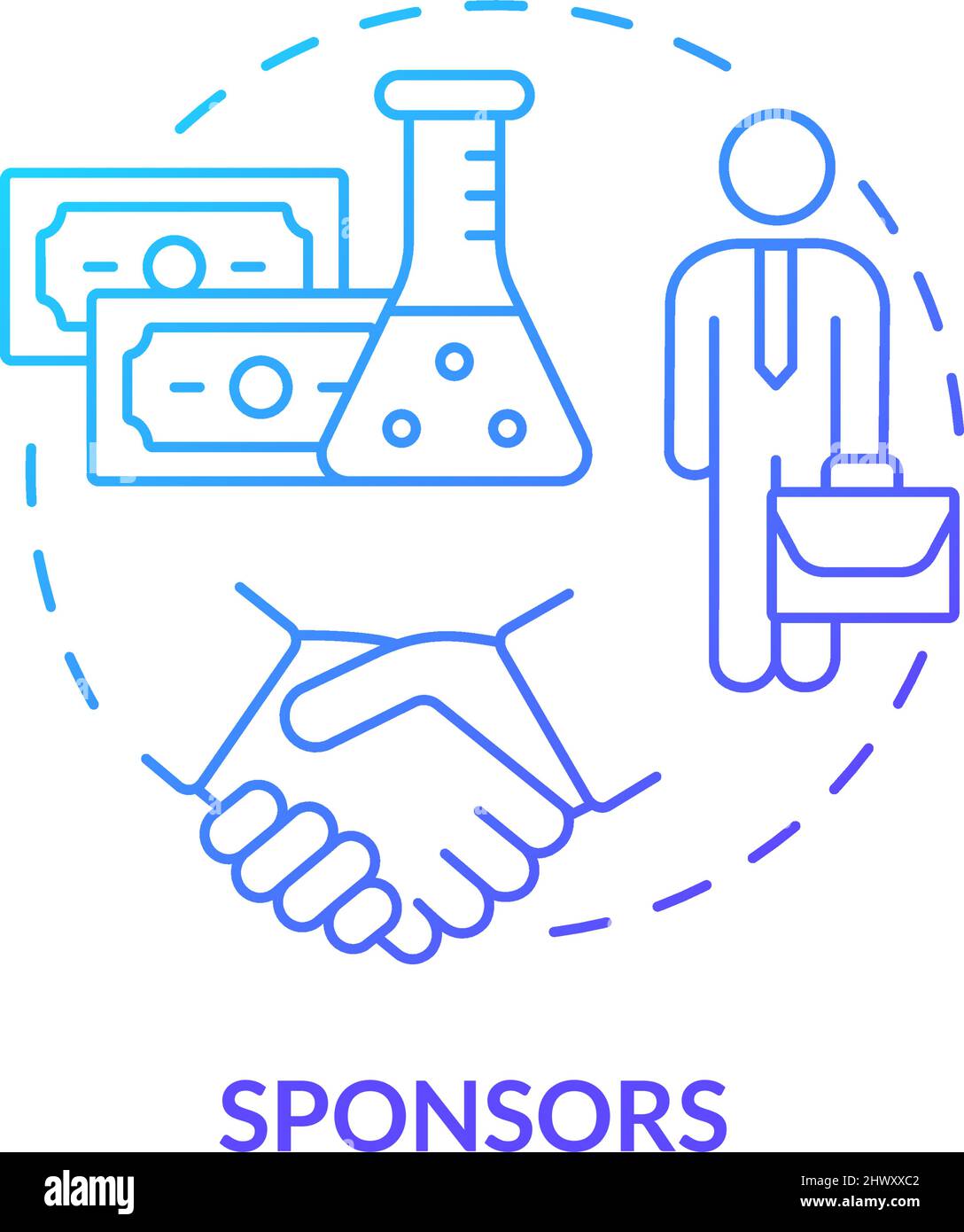 Sponsors blue gradient concept icon Stock Vector Image & Art - Alamy