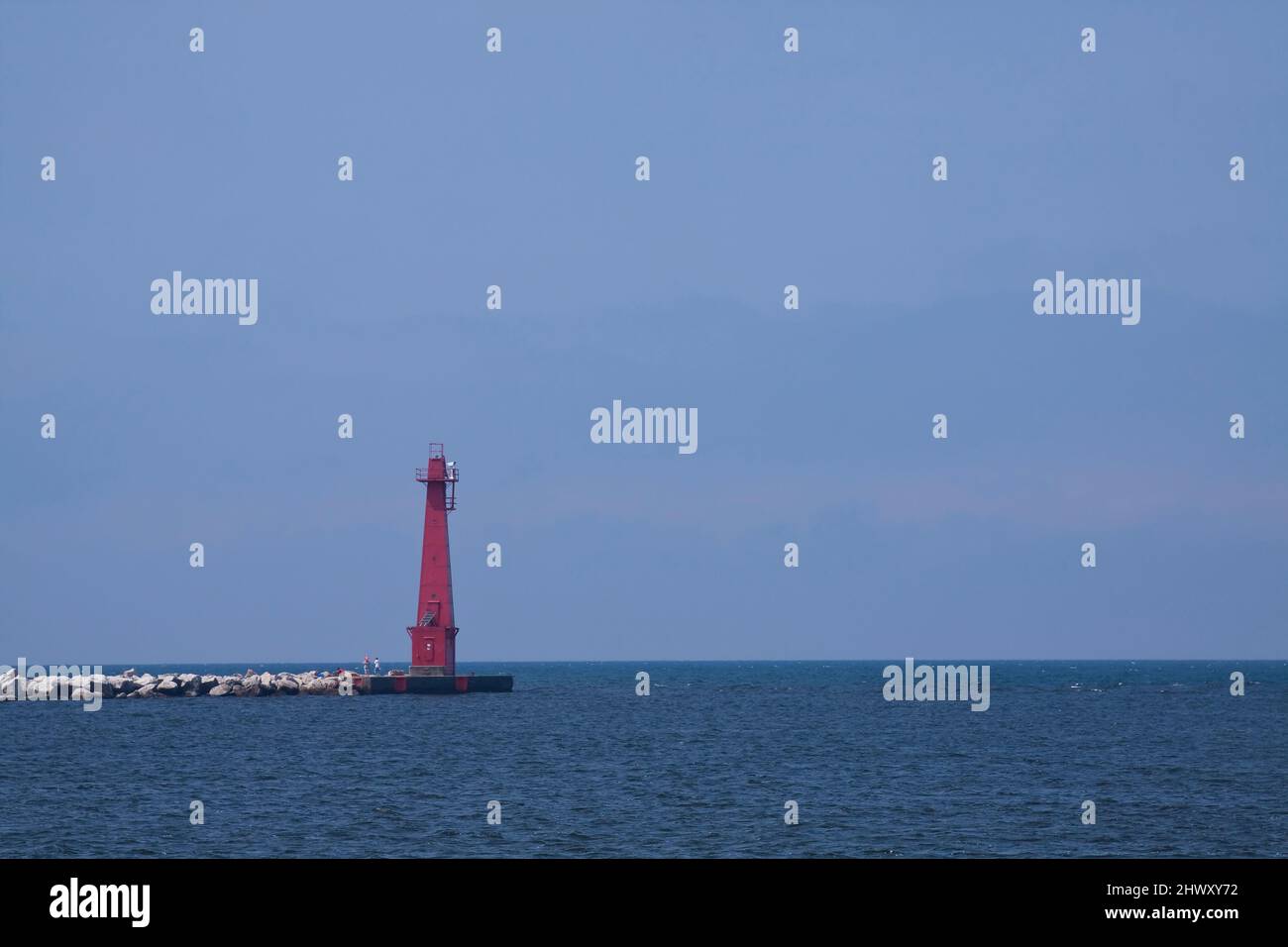 Muskegon Pier Lighthouse Along Lake Michigan Stock Photo - Alamy