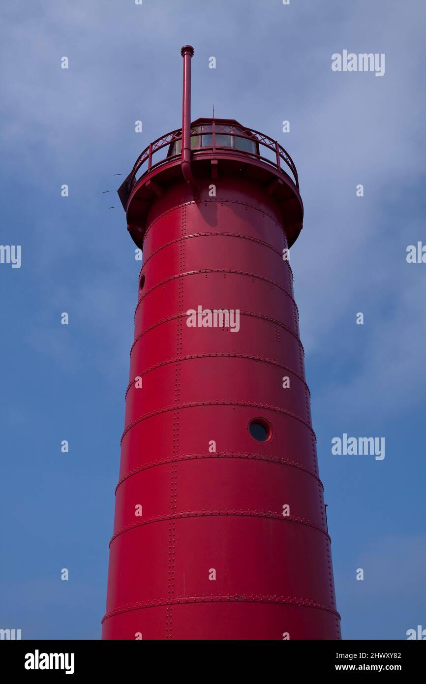 Muskegon Pier Lighthouse Along Lake Michigan Stock Photo - Alamy