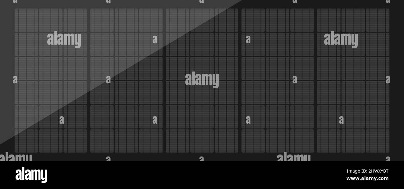 Black Roof with Solar Panels with Pattern, Graphic with Photovolatic ...