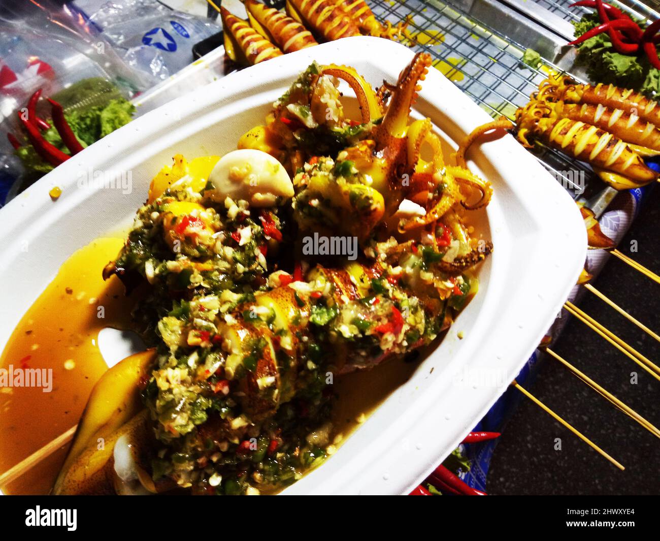 Sweet octopus asian street food restaurant hi-res stock photography and ...