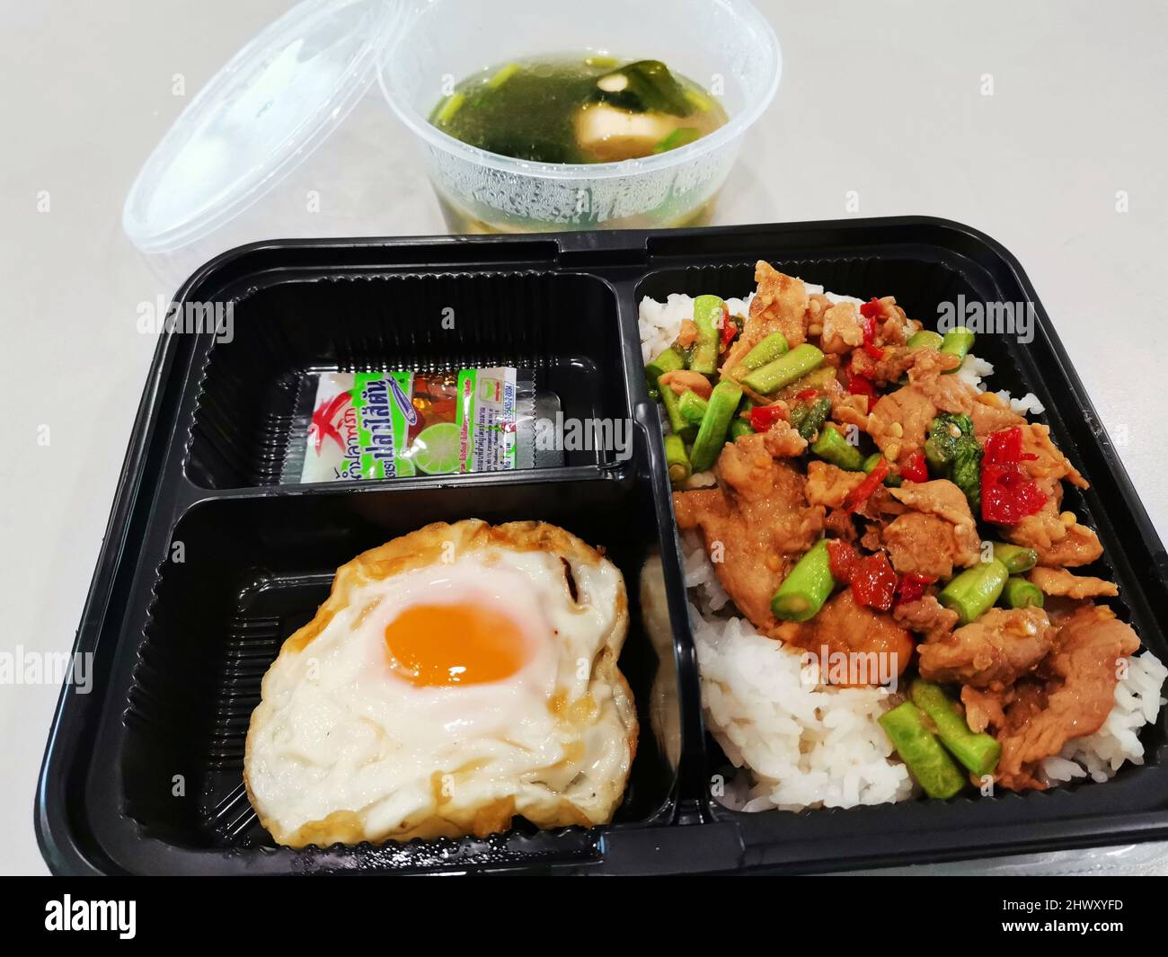 Traditional local cuisine thai food bento for lunch box set rice ...