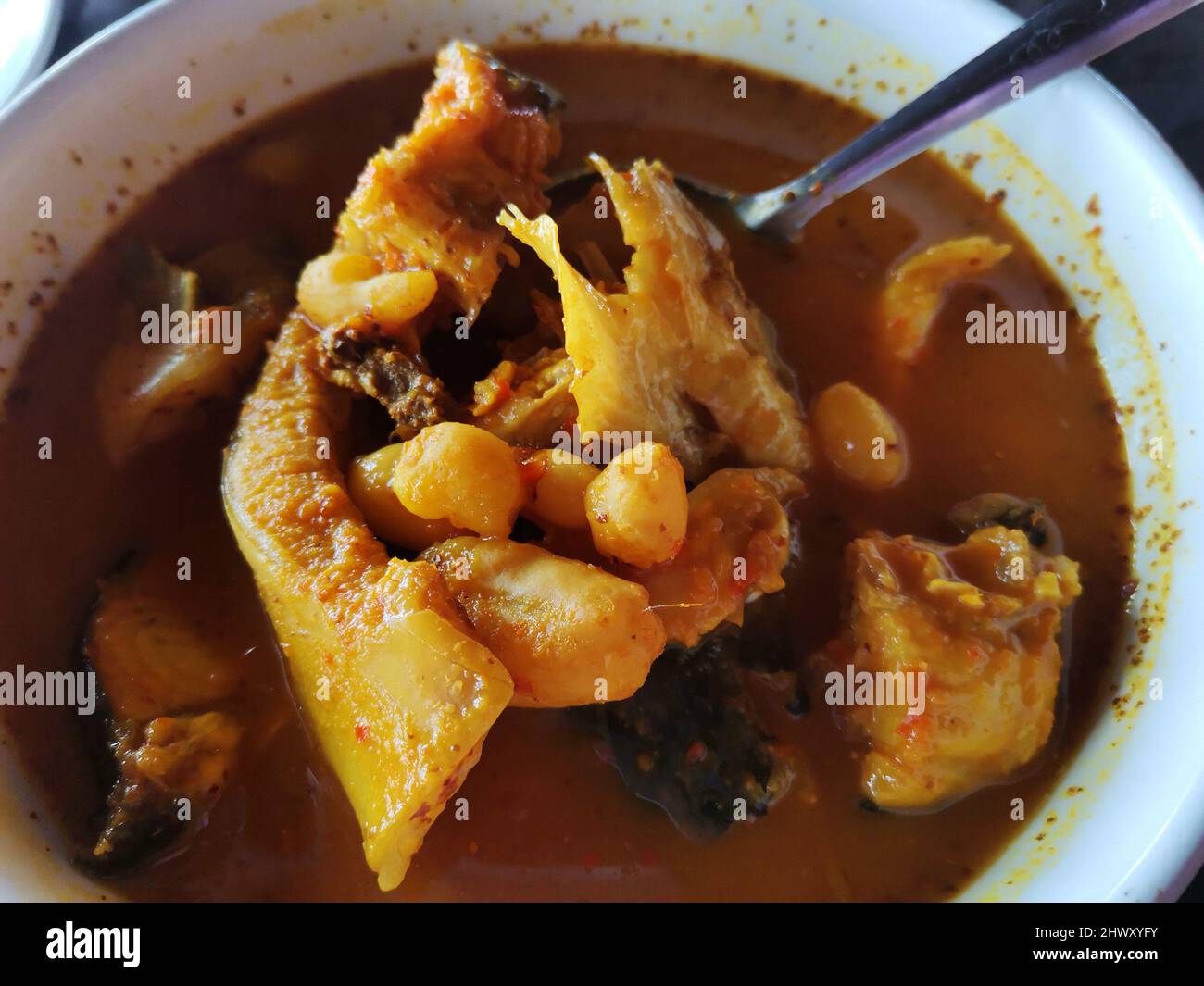 Thai chef cooking food fusion traditional local southern thai food ...