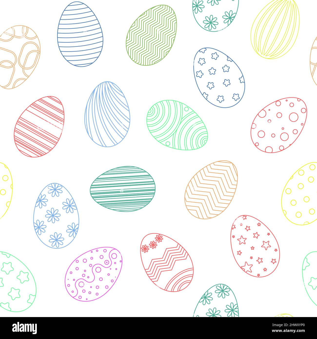 Colored painted decorated Easter eggs seamless pattern Stock Vector ...