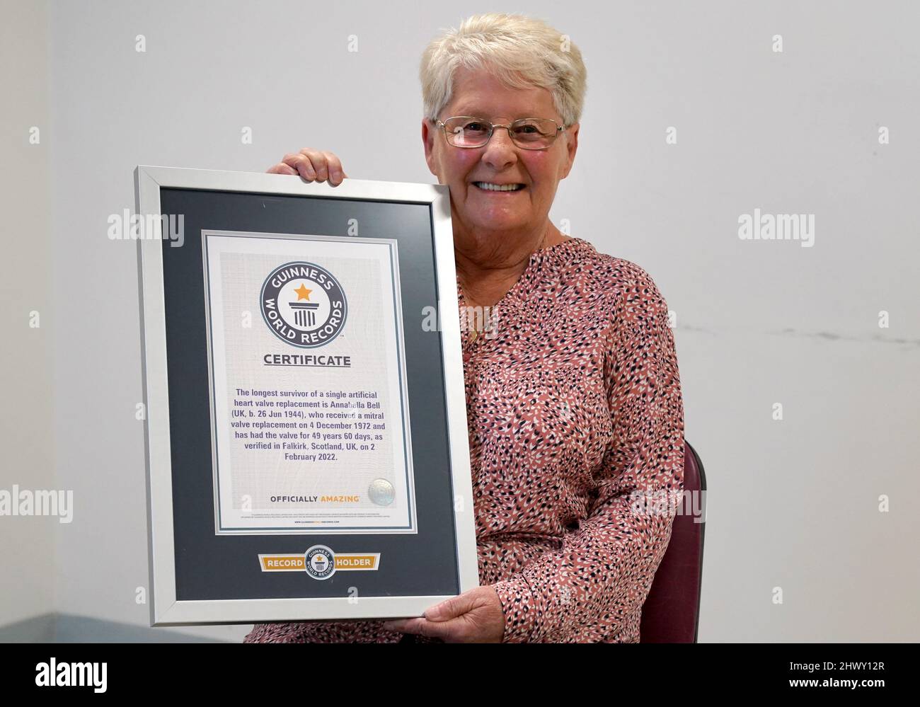 Seventy-seven-year-old Anne Bell after she was awarded a Guinness World ...