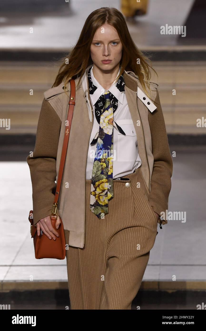 Paris, France. 07th Mar, 2022. Model Rianne Van Rompaey walks on the ...