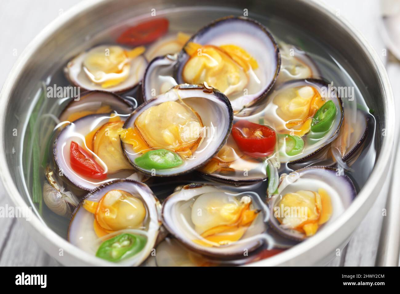 venus clam (cyclina sinensis) soup, korean food Stock Photo - Alamy
