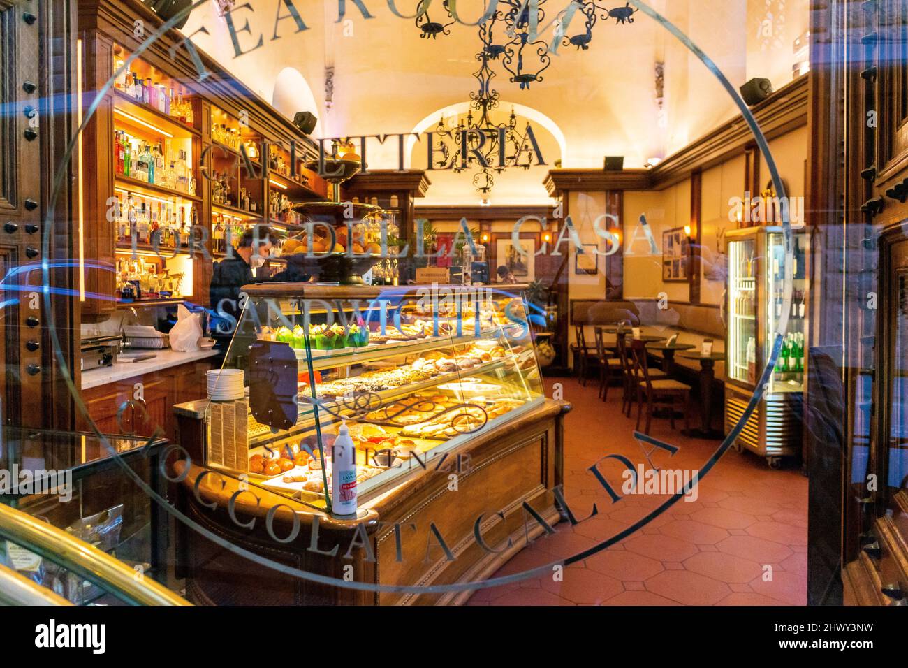 Florence, Italy, Shop WIndow, Looking in, Old Italian Cafe Bistro ...