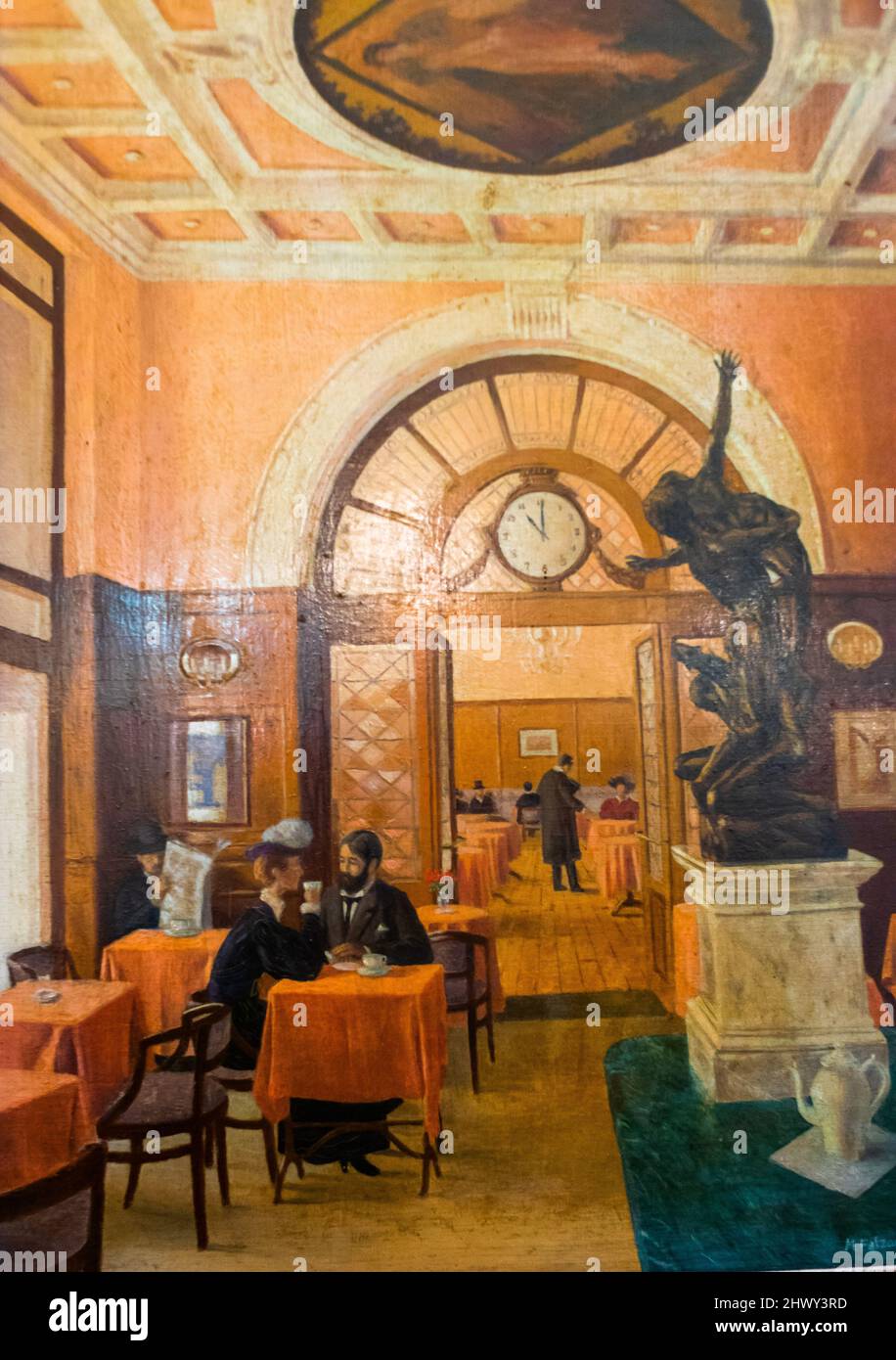 Florence, Italy, Inside Traditional Italian Cafe Bistro Restaurant ...