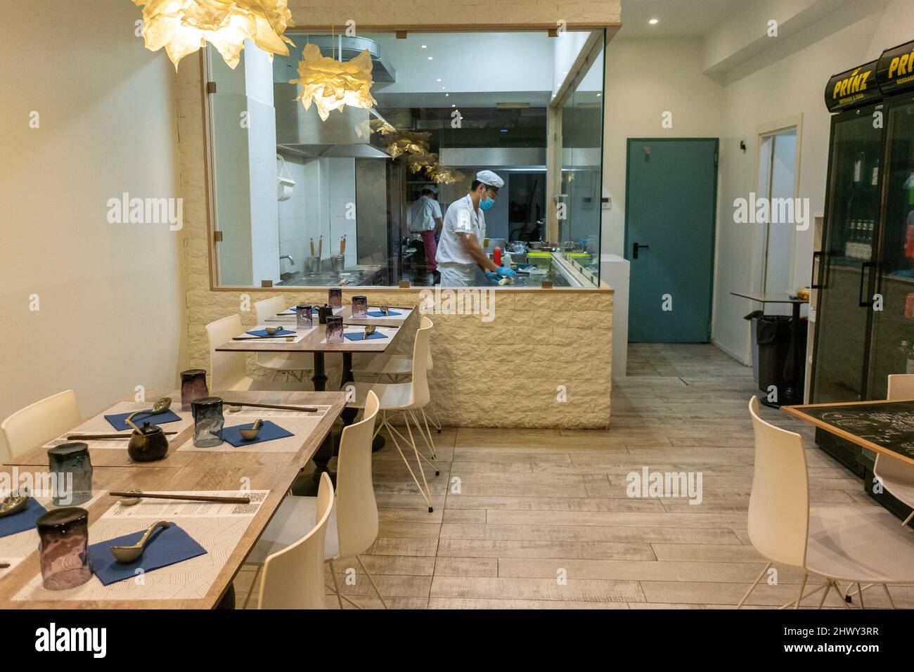Flo-rence, Italy, Chinese Chef Working inside Chinese Restaurant "Kung ...