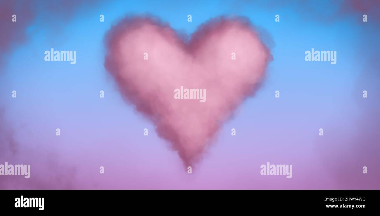 Heart Shape Cloud Background. Illustration Art Stock Photo - Alamy
