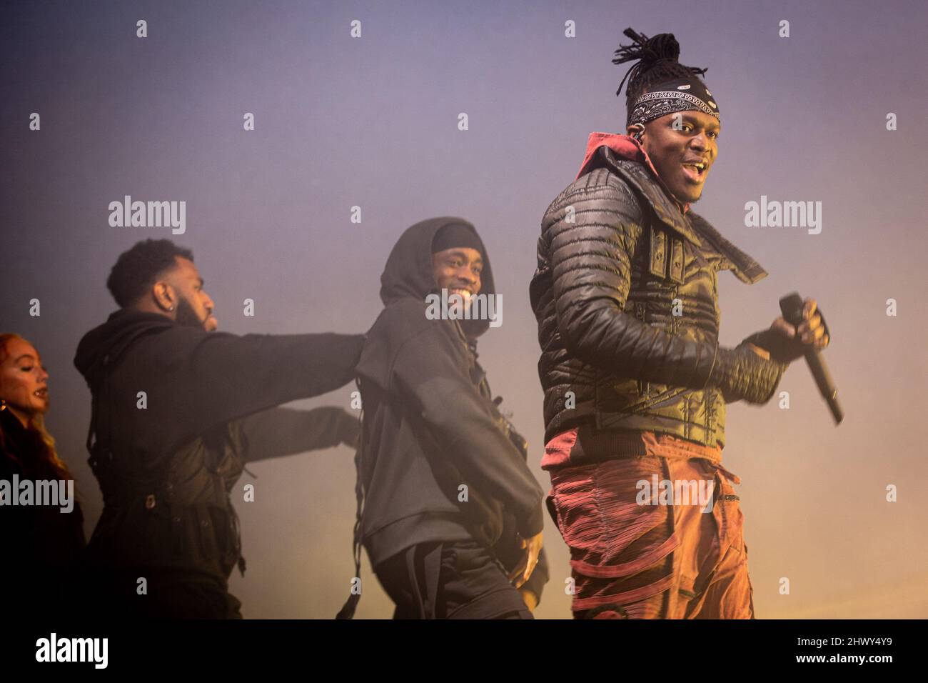 London, UK - February 25th 2022 : KSI performs on stage at Wembley ...