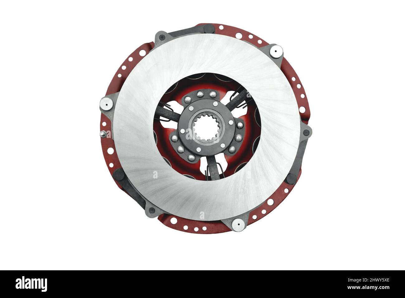 Car clutch basket, clutch disc. Clutch pressure drive disc. White ...