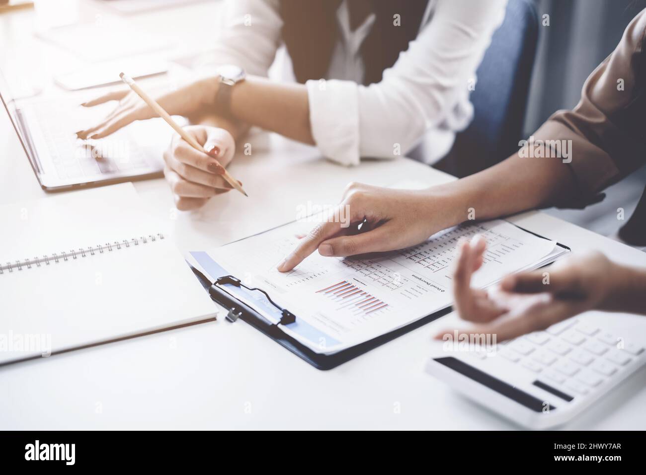 Image of Audit team working together and looking about transaction for ...