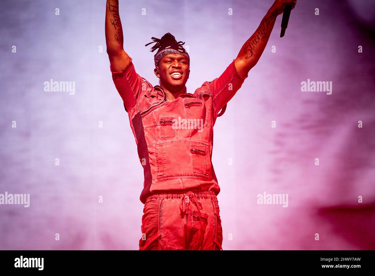 London, UK - February 25th, 2022: KSI performs on stage at Wembley ...