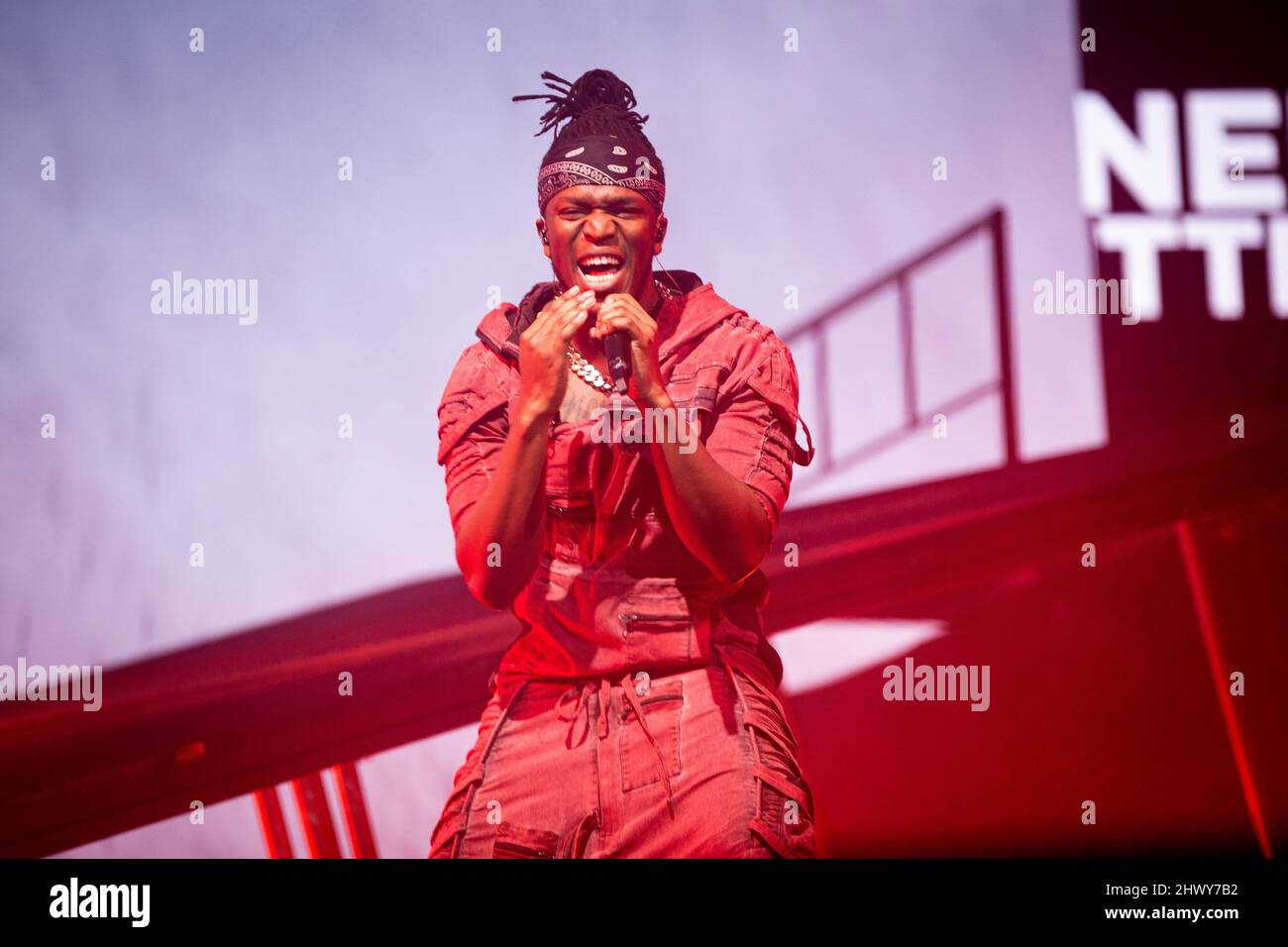 London, UK - February 25th, 2022: KSI performs on stage at Wembley ...